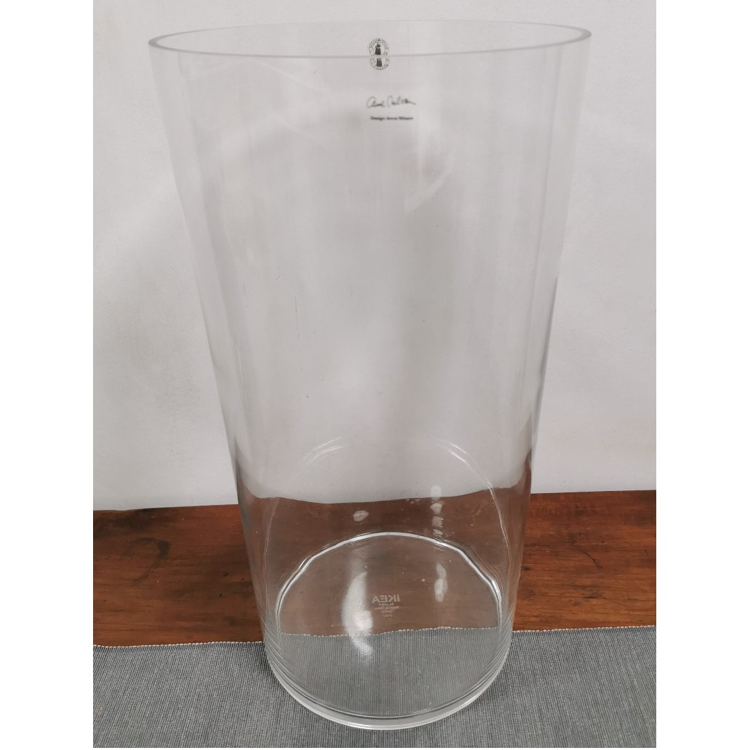 Clear Glass Vase- Upright Tall Big, Furniture & Home Living, Home Decor ...