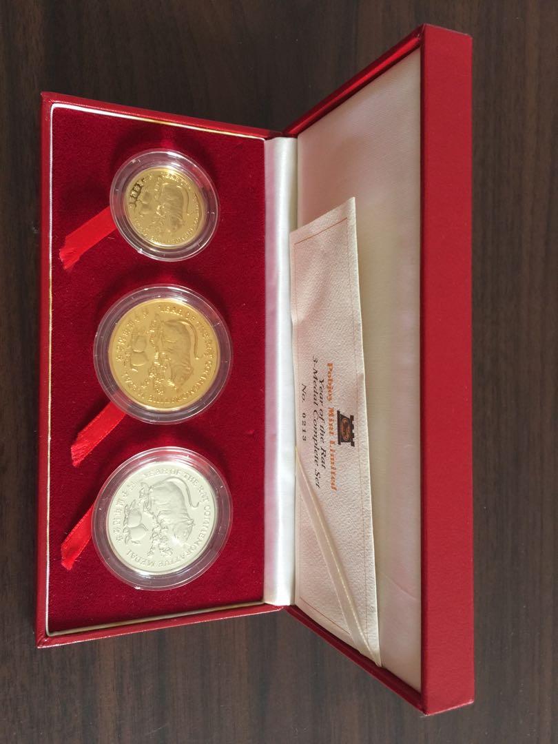 Gold & Silver Coin Set (1996 year of rat ) No:0213, Hobbies & Toys ...