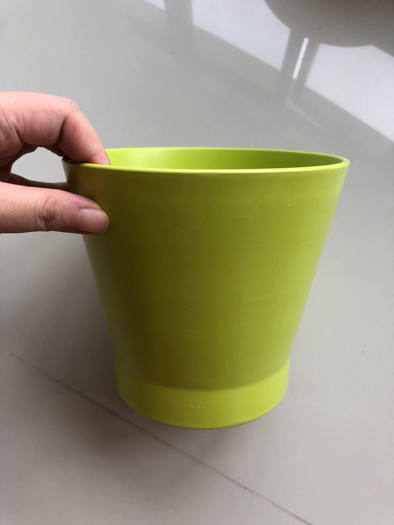 Green pot 14cm diameter, Furniture & Home Living, Gardening, Pots ...
