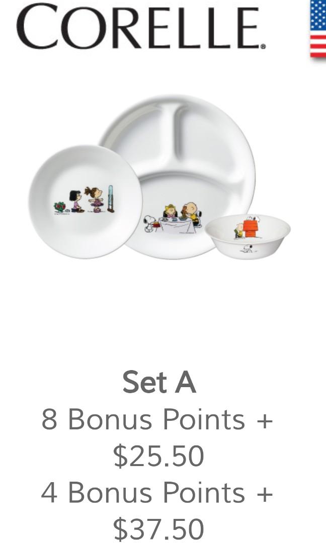 Corelle x Peanuts Large Plate 23cm (Set A), Furniture & Home Living ...
