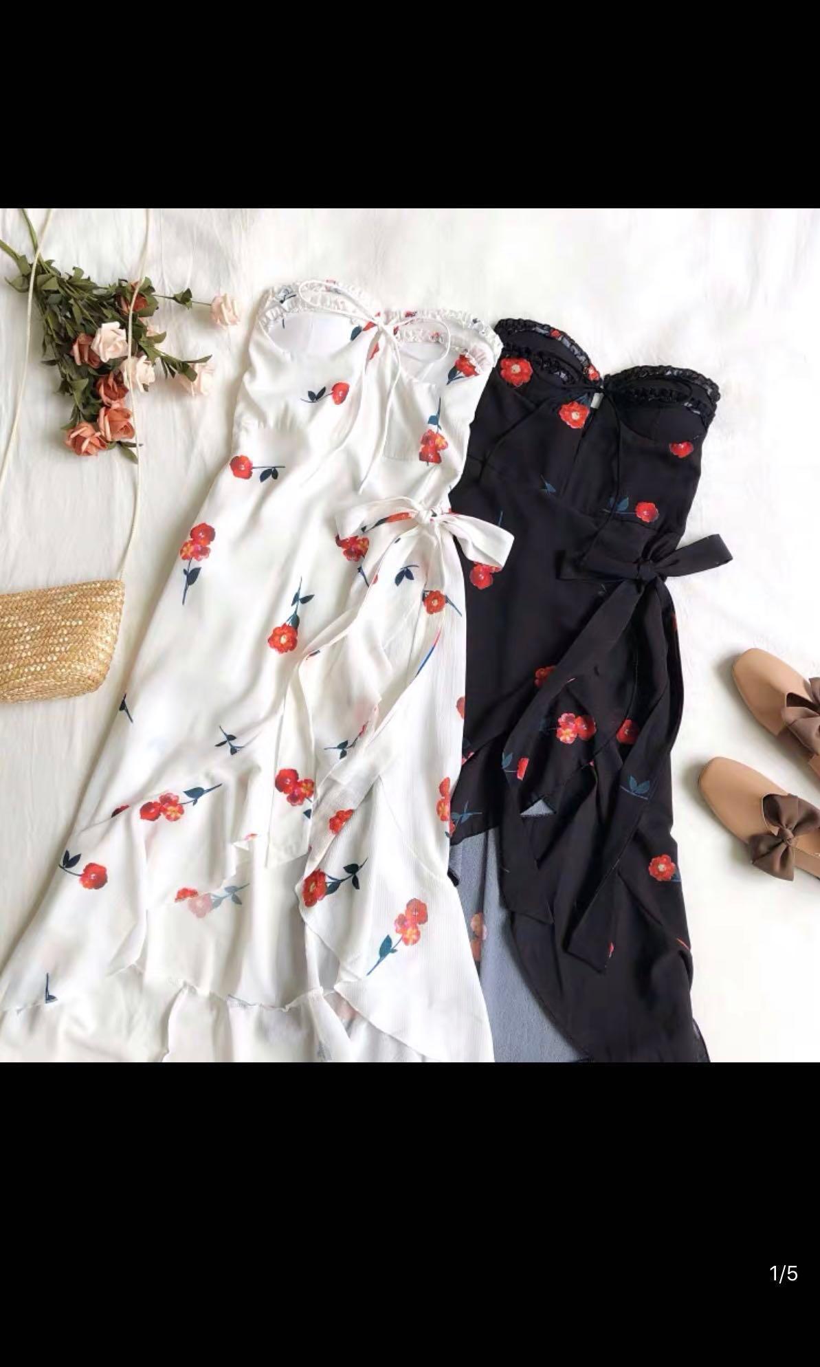 Pixie floral ruffle maxi dress, Women's Fashion, Dresses & Sets ...