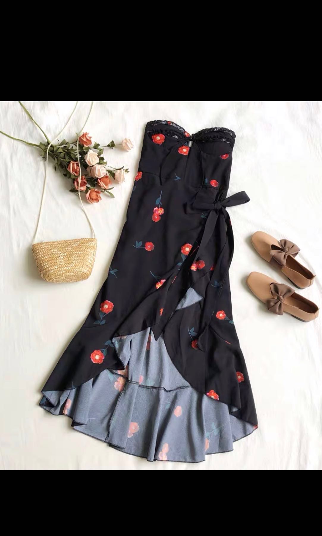 Pixie floral ruffle maxi dress, Women's Fashion, Dresses & Sets ...