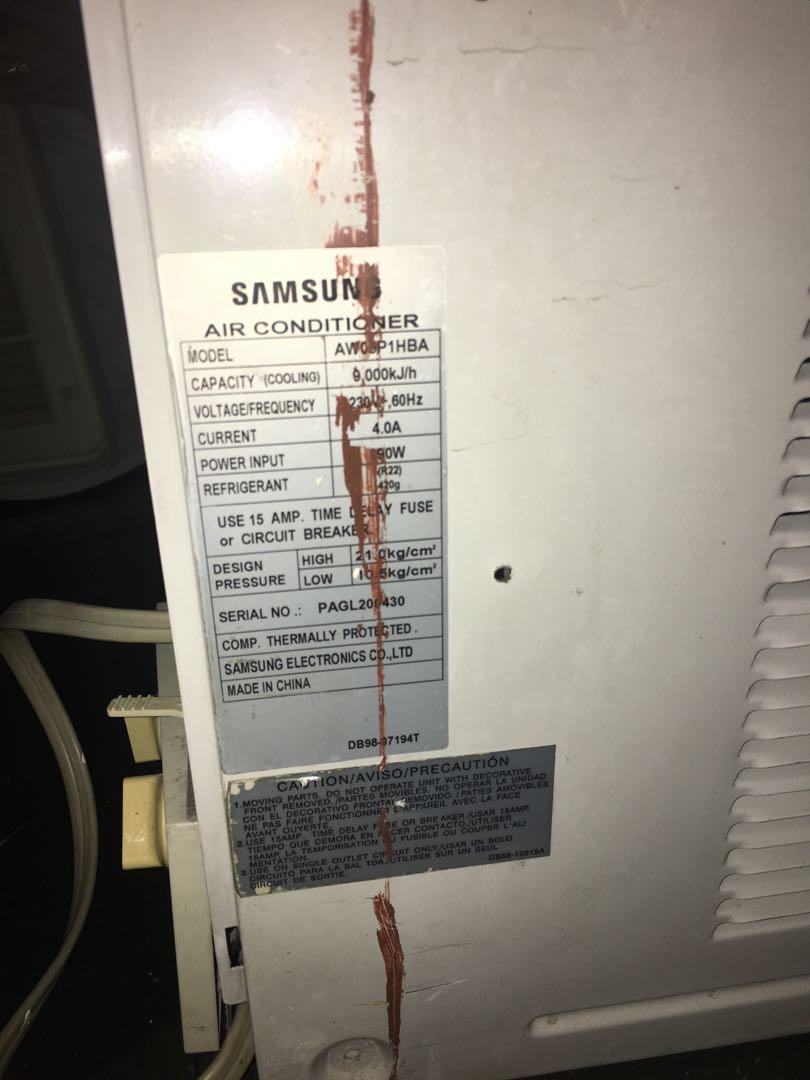 Samsung Silver Nano 3/4hp Aircon, TV & Home Appliances, Air ...