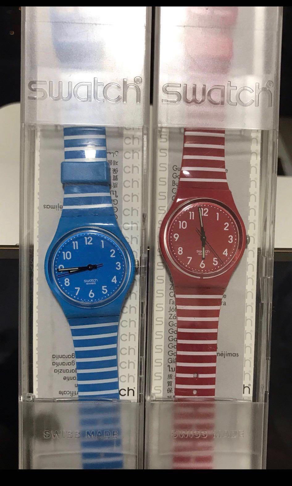 Set of Striped Swatch Watch, Luxury, Watches on Carousell