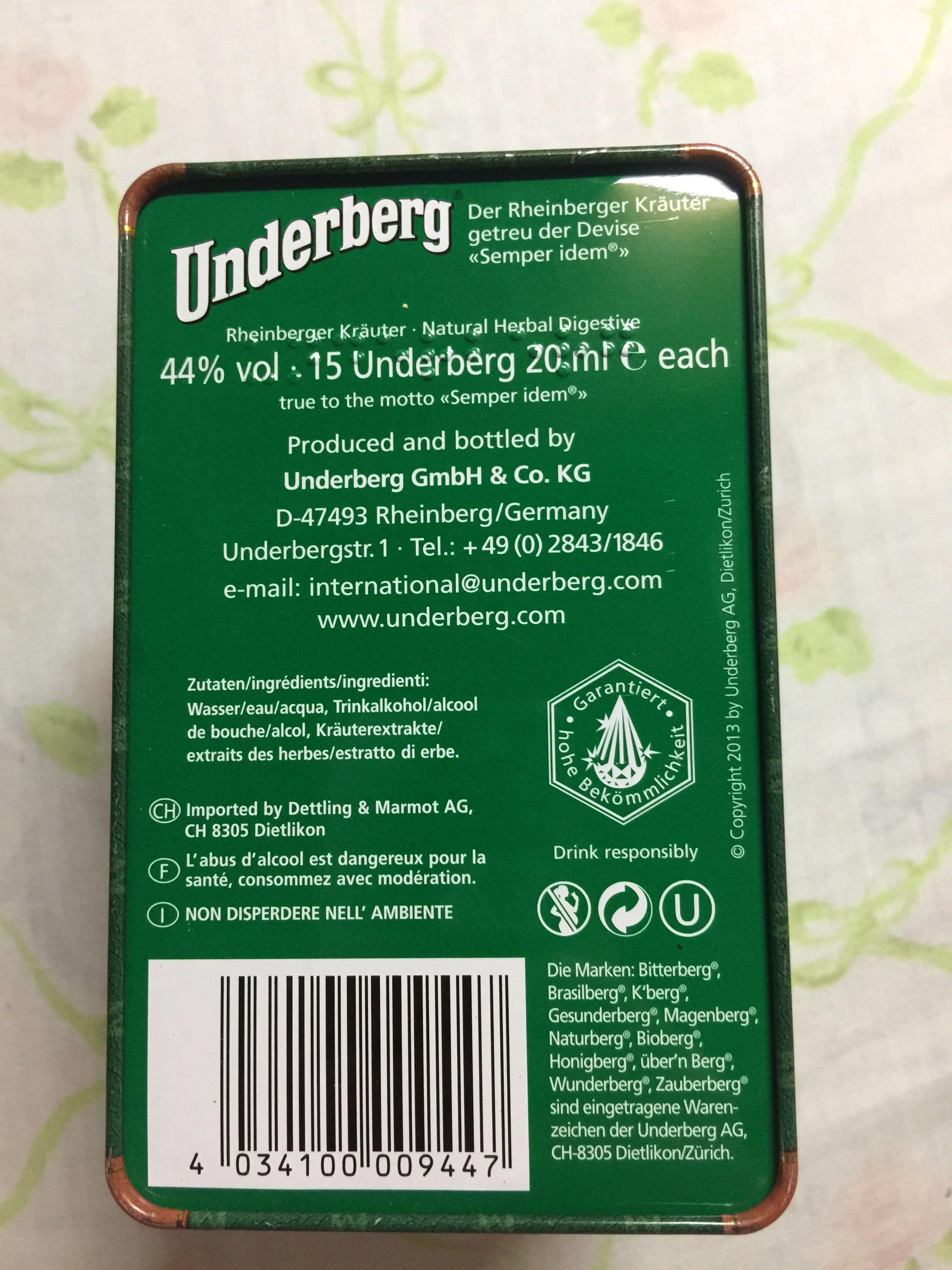 Underberg Digestive- After Meal- Dessert Drinks, Food & Drinks ...