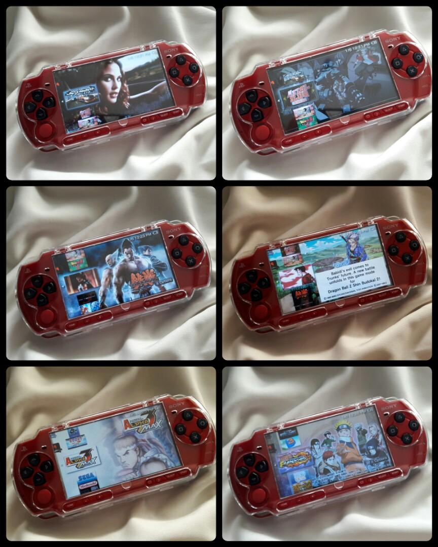 500+ Games Deep Red Psp Slim 2000, Video Gaming, Video Game Consoles ...