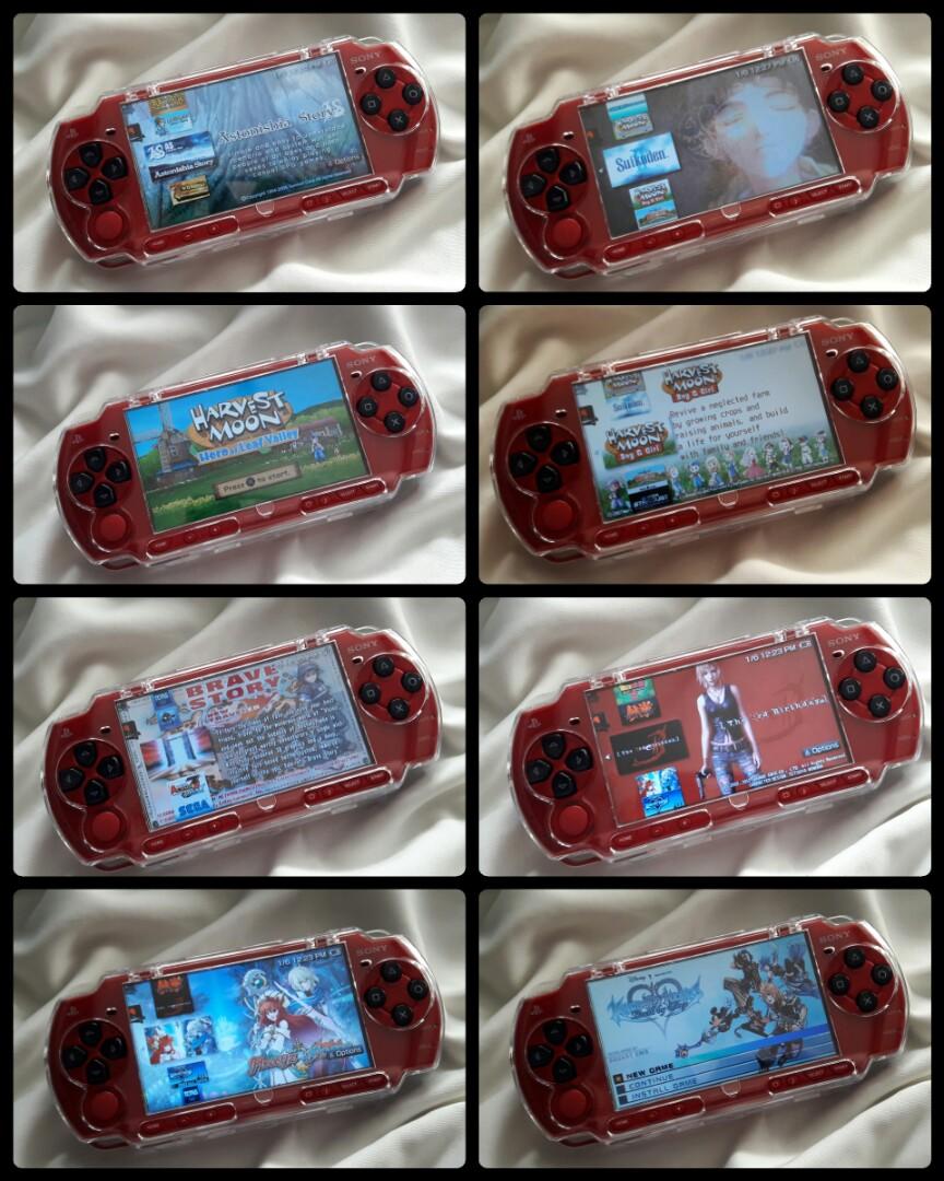500+ Games Deep Red Psp Slim 2000, Video Gaming, Video Game Consoles ...