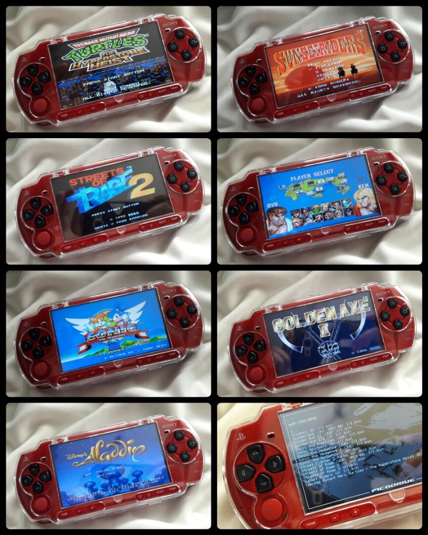 500+ Games Deep Red Psp Slim 2000, Video Gaming, Video Game Consoles ...