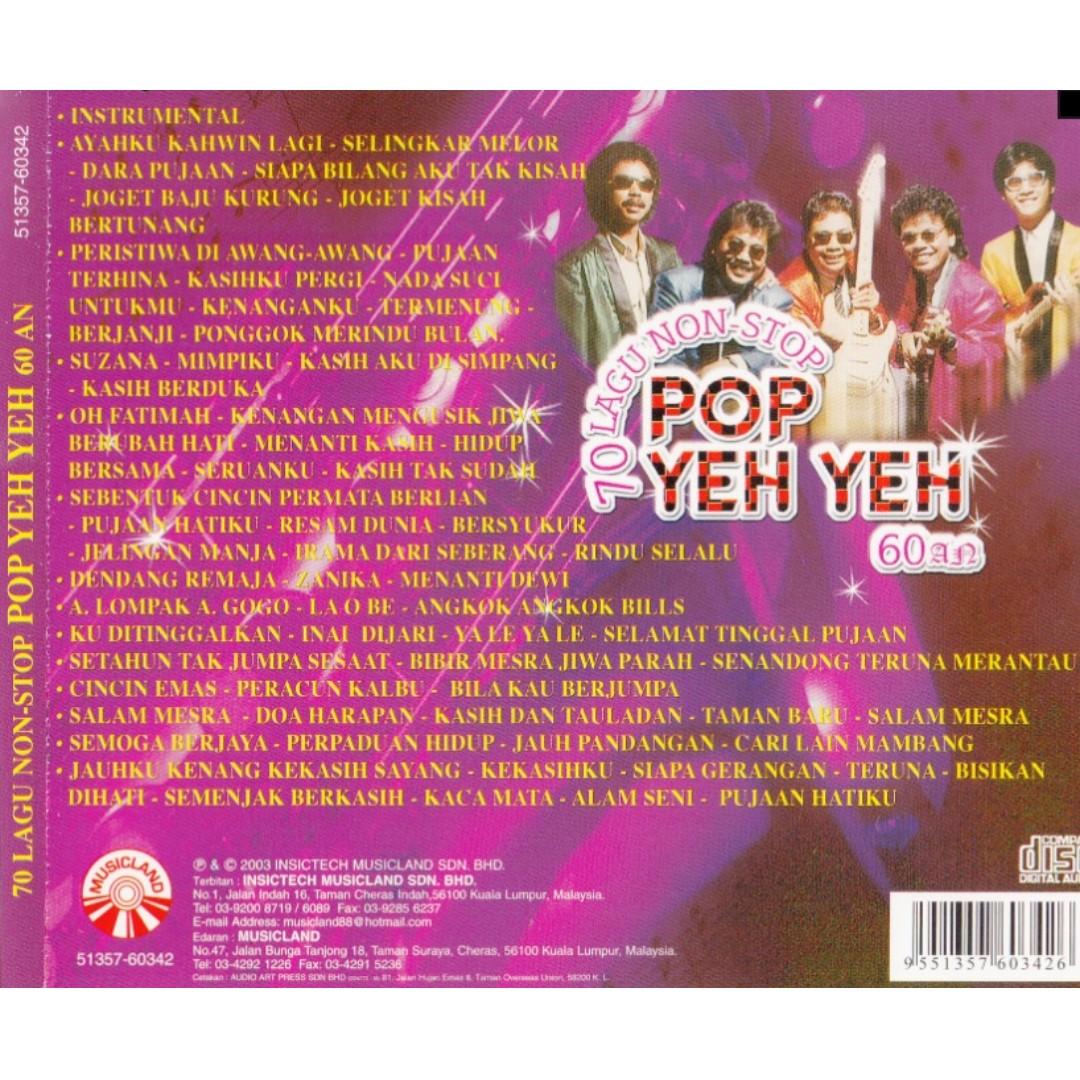 70 Lagu Non-Stop Pop Yeh Yeh 60an CD Original New And Sealed, Hobbies ...