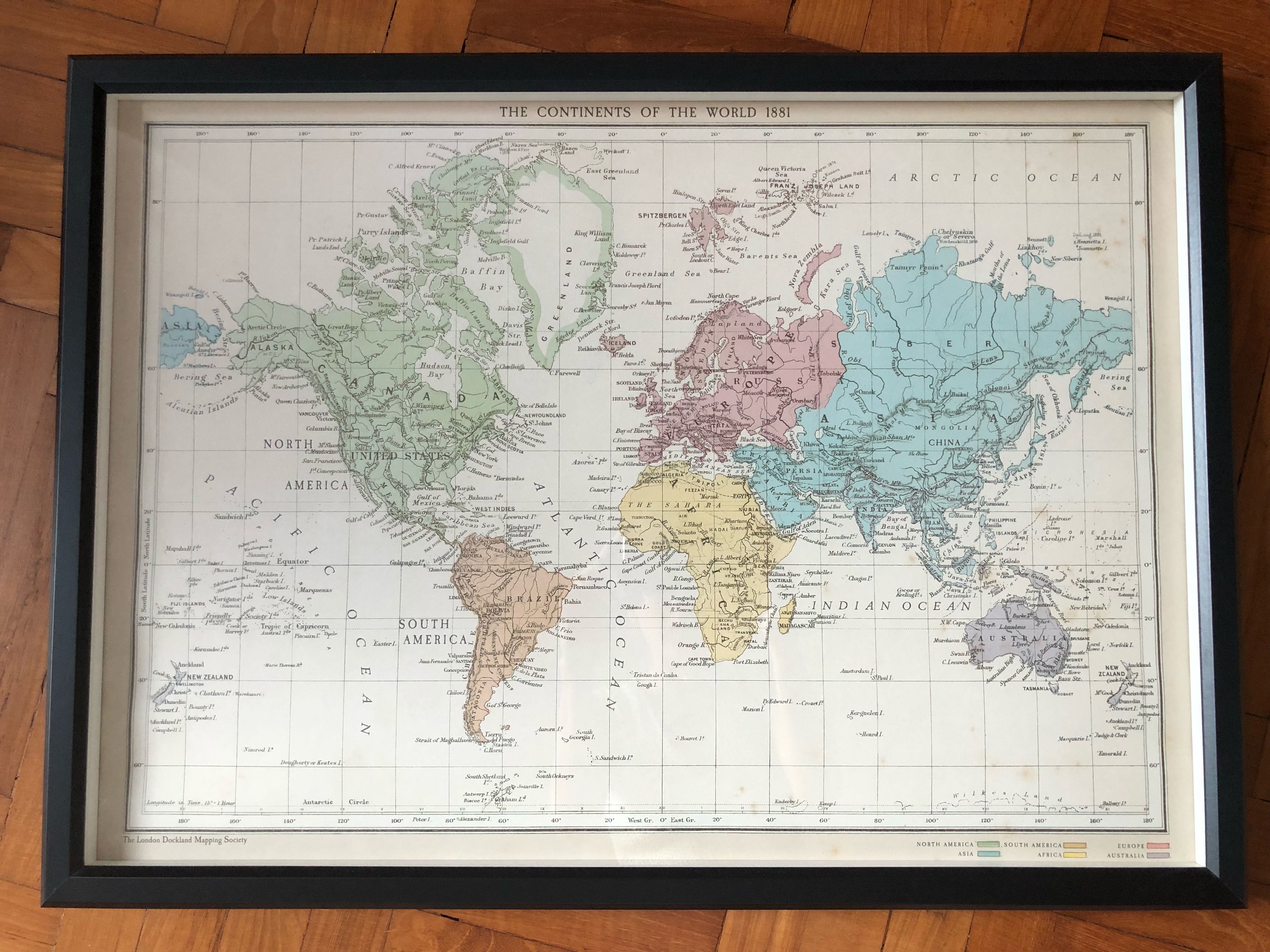 Framed world map, Furniture & Home Living, Home Decor, Frames ...