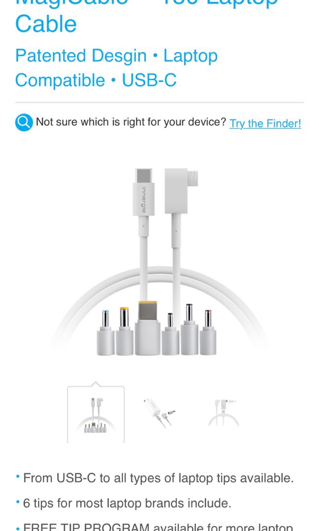 Innergie Magic cable 150 - no receipt issued, Computers & Tech, Parts ...