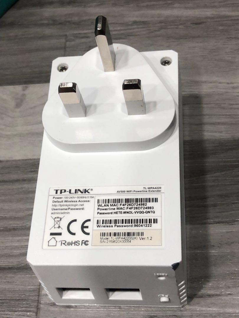 TP Link TL-WPA4220 Powerline Wireless Extender Kit, Computers & Tech ...