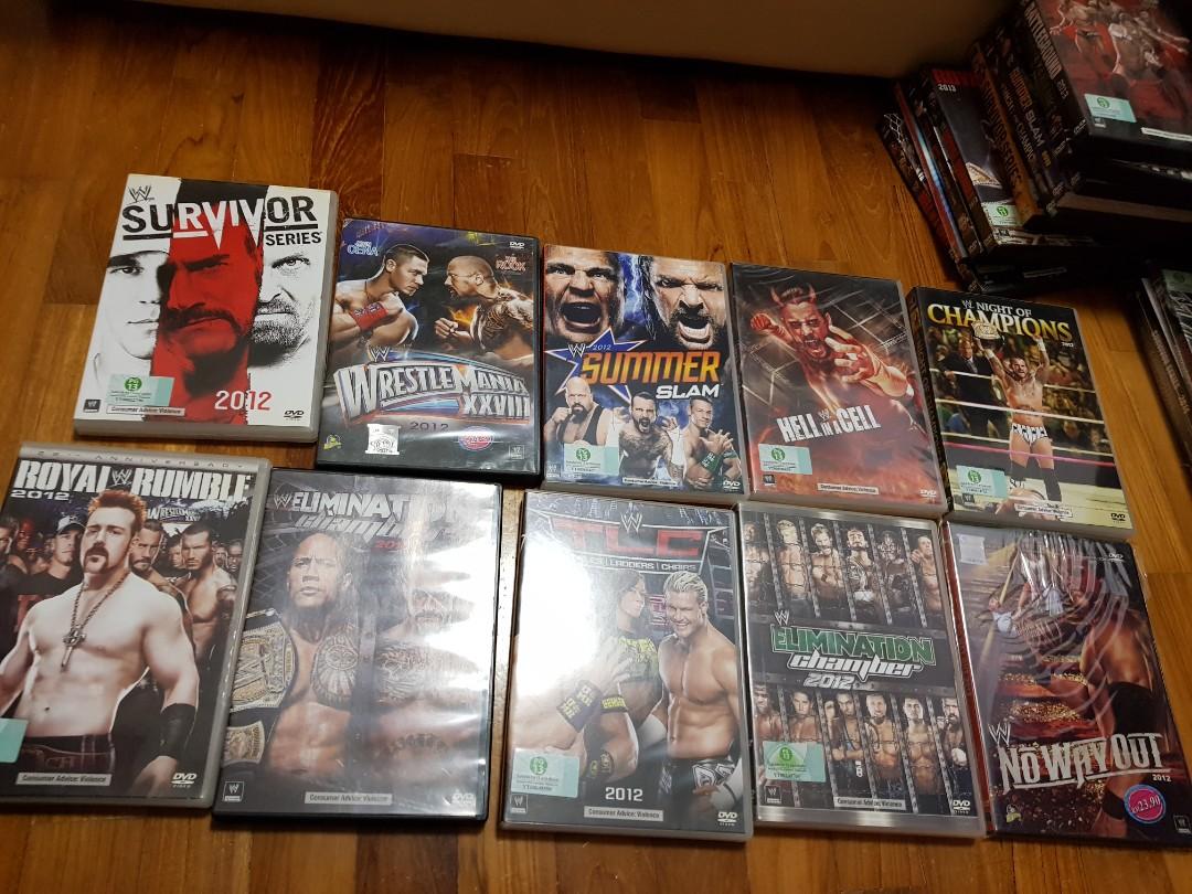 151 pieces of next to new original WWE DVDs whole lot sale in original ...
