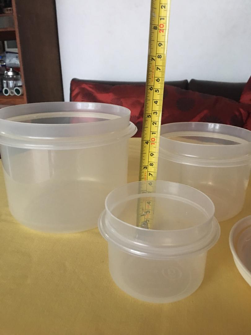 3 PCS RUBBERMAID ROUND CONTAINERS. SET ( ORIGINAL ), Furniture & Home ...
