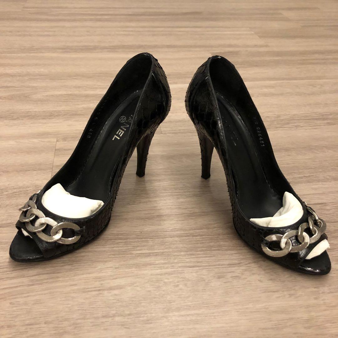 Chanel Python Heels, Luxury, Sneakers & Footwear on Carousell