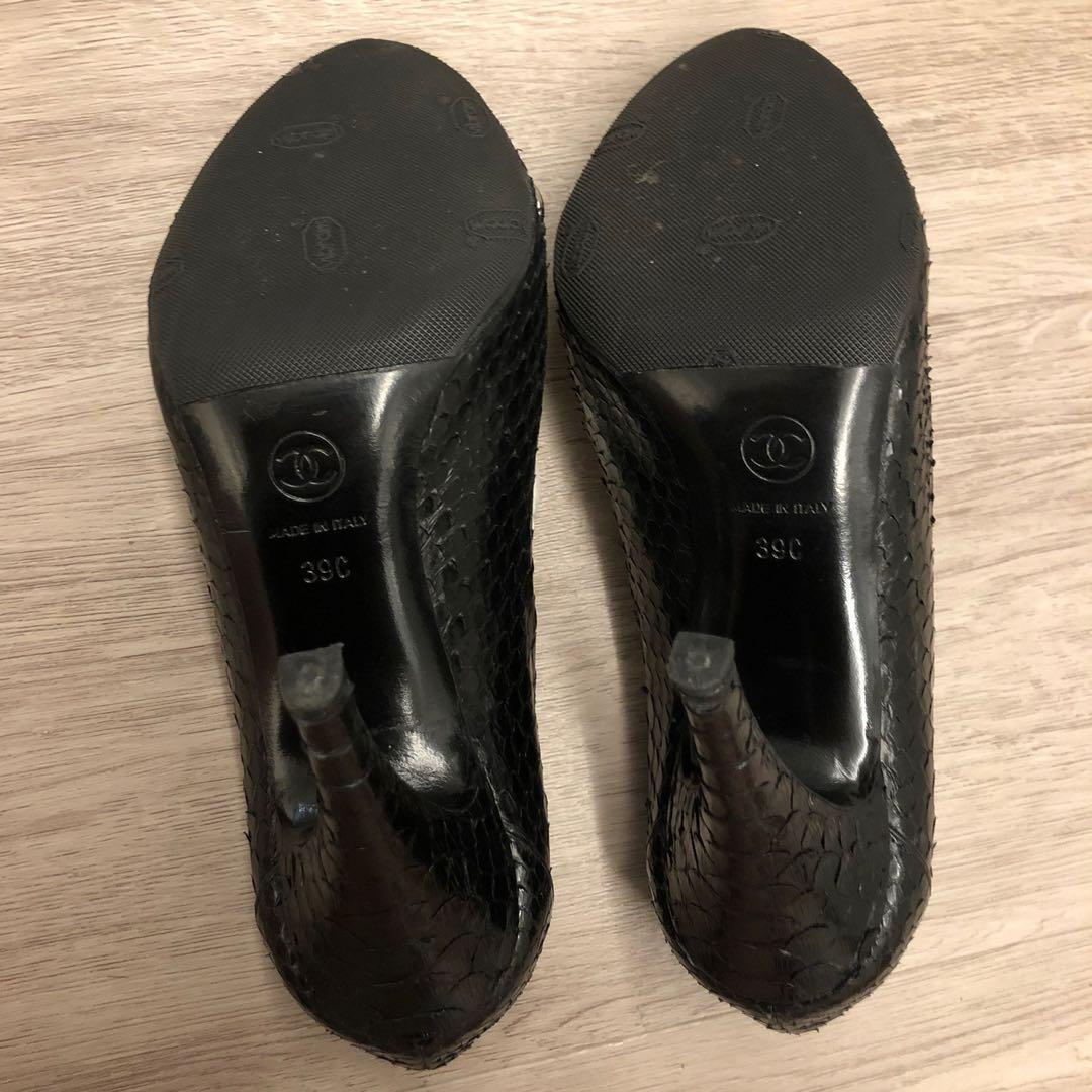 Chanel Python Heels, Luxury, Sneakers & Footwear on Carousell