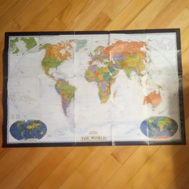 National Geographic World Map 2004, 興趣及遊戲, 書本 & 文具, 小說及非小說 - Carousell