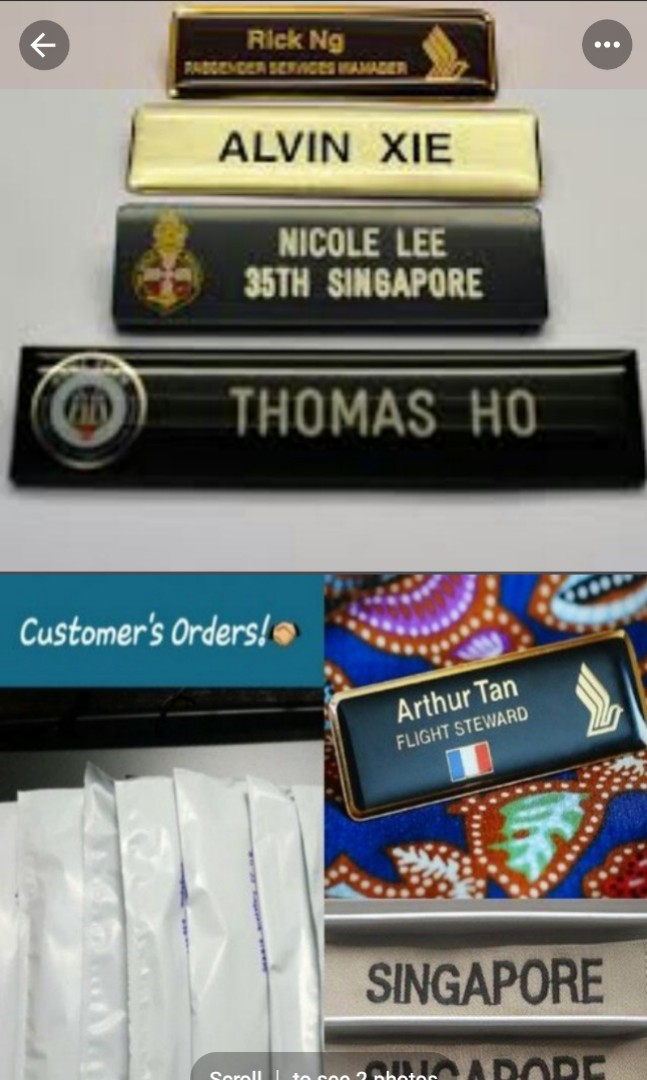 SAF,HTA,SCDF,SIA Name Tag, Everything Else on Carousell