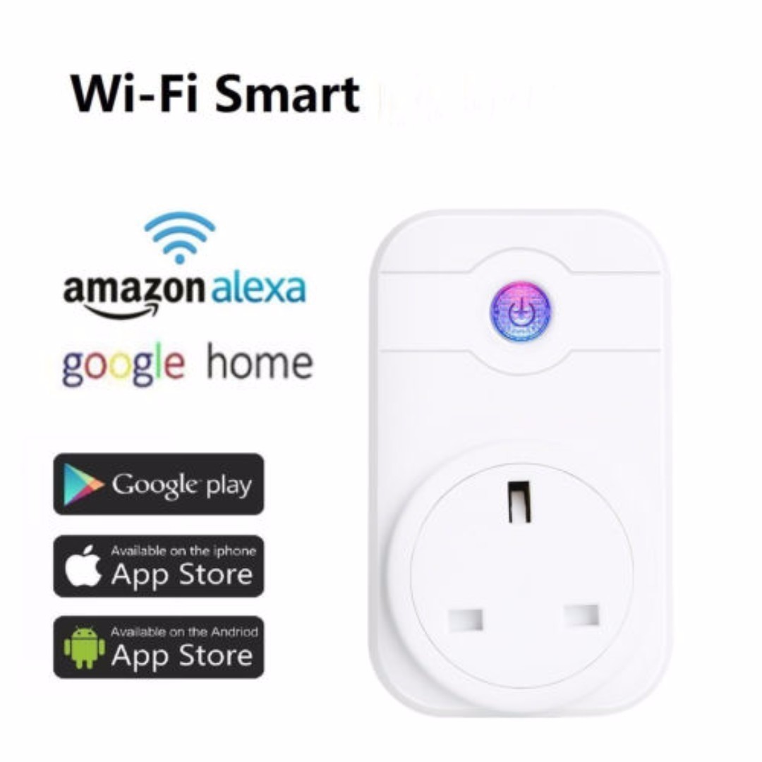 Smart WiFi Socket Timer Outlet Switch UK Plug For Amazon Alexa Wireless ...