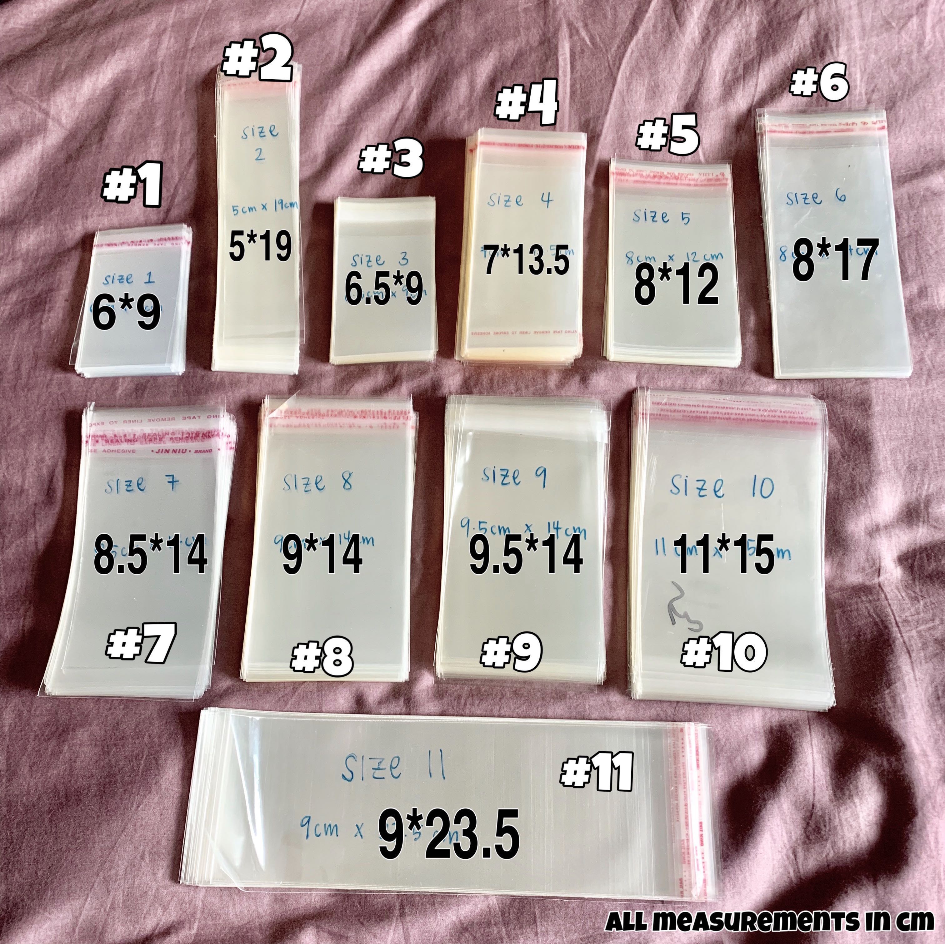  13 SIZES Resealable Plastic Sleeves For BTS EXO Monsta X Twice Etc 