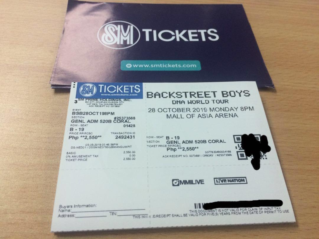 Backstreet Boys Ticket, Tickets & Vouchers, Event Tickets on Carousell