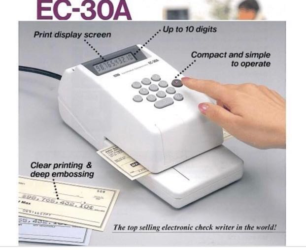Cheque Writer Max EC-30A, Computers & Tech, Office & Business ...