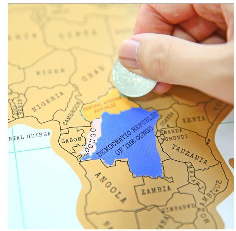 HomoHomo【白金刮刮地圖】Scratch Map Recesky 刷刷地圖 環遊世界地圖 旅行地圖 旅行記錄 可面交, 興趣及遊戲 ...