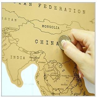 HomoHomo【白金刮刮地圖】Scratch Map Recesky 刷刷地圖 環遊世界地圖 旅行地圖 旅行記錄 可面交, 興趣及遊戲 ...