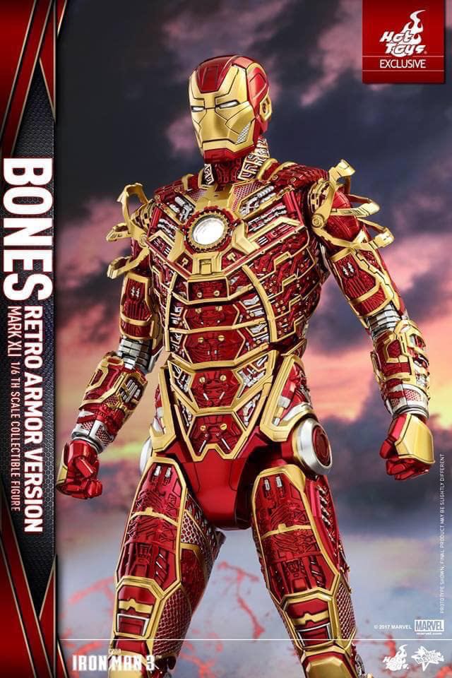 Hot toys IRONMAN 1/6 MARK 41 MMS412 Bones (Retro Armour Ver)Exclusive ...