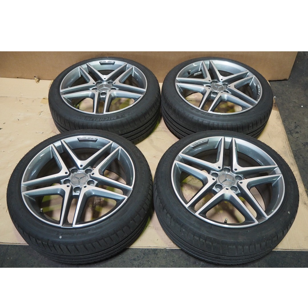 MERCEDES W176 A45 AMG PORT RIMS WITH TYRES 18'', Car Accessories, Tyres & Rims on Carousell
