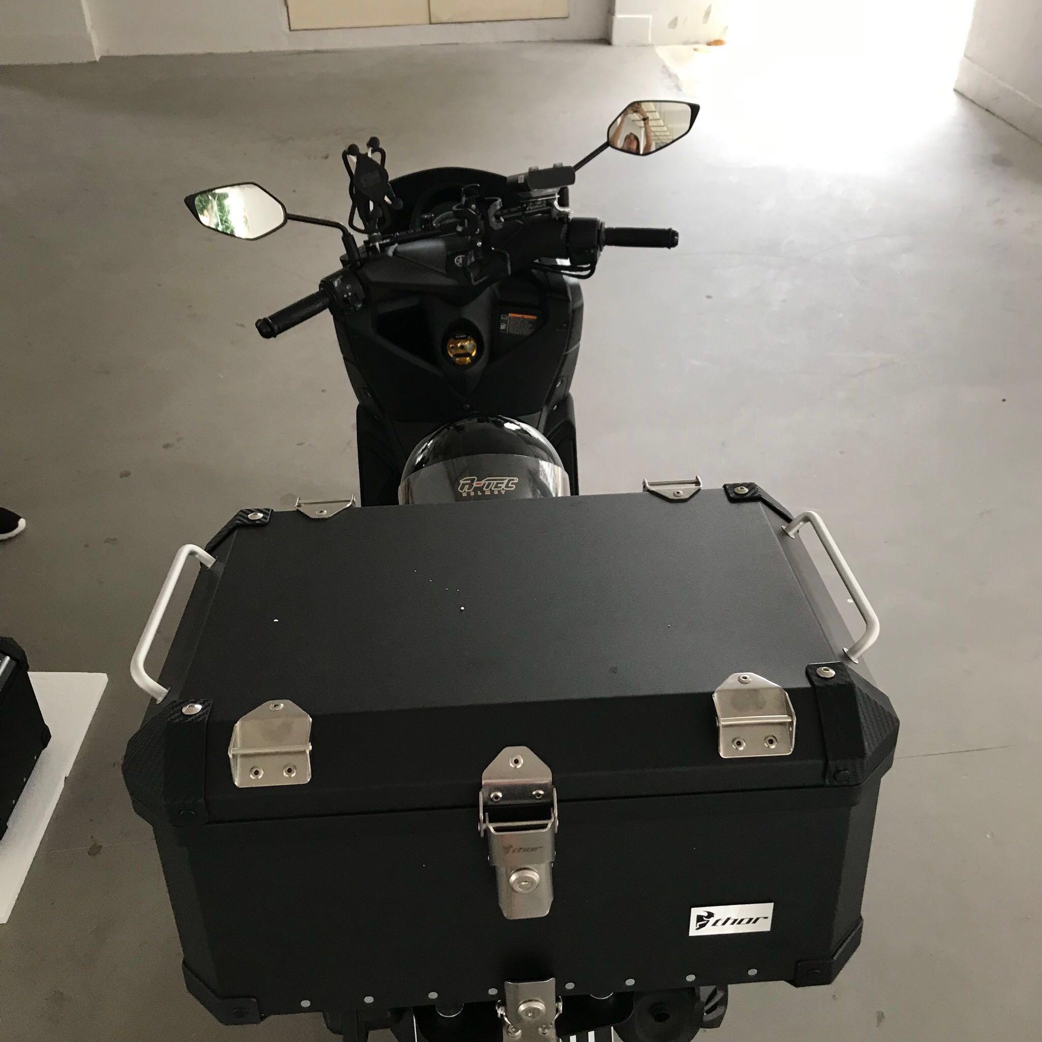 MOTORCYCLE TOP BOX THOR BOX 40L 60L INSTOCK MATT BLACK C150R CB400 MT15 ...