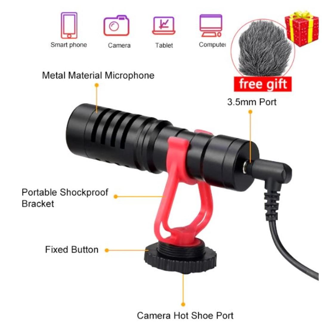 Moving Mic MC-MM1 Shotgun Recording Video Microphone for DSLR Camera ...