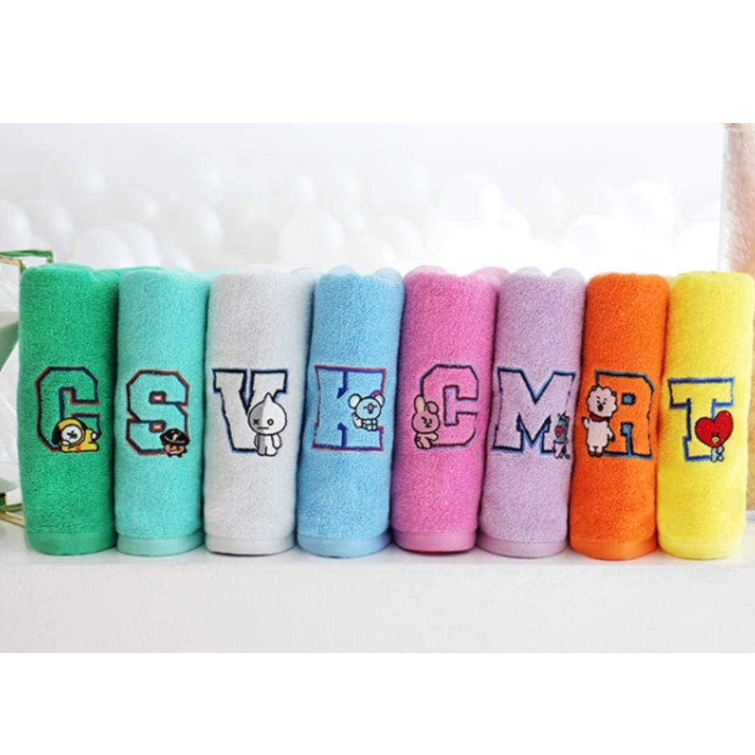(ON HAND) Official BT21 Colored Letter Towel - Chimmy, Hobbies & Toys ...