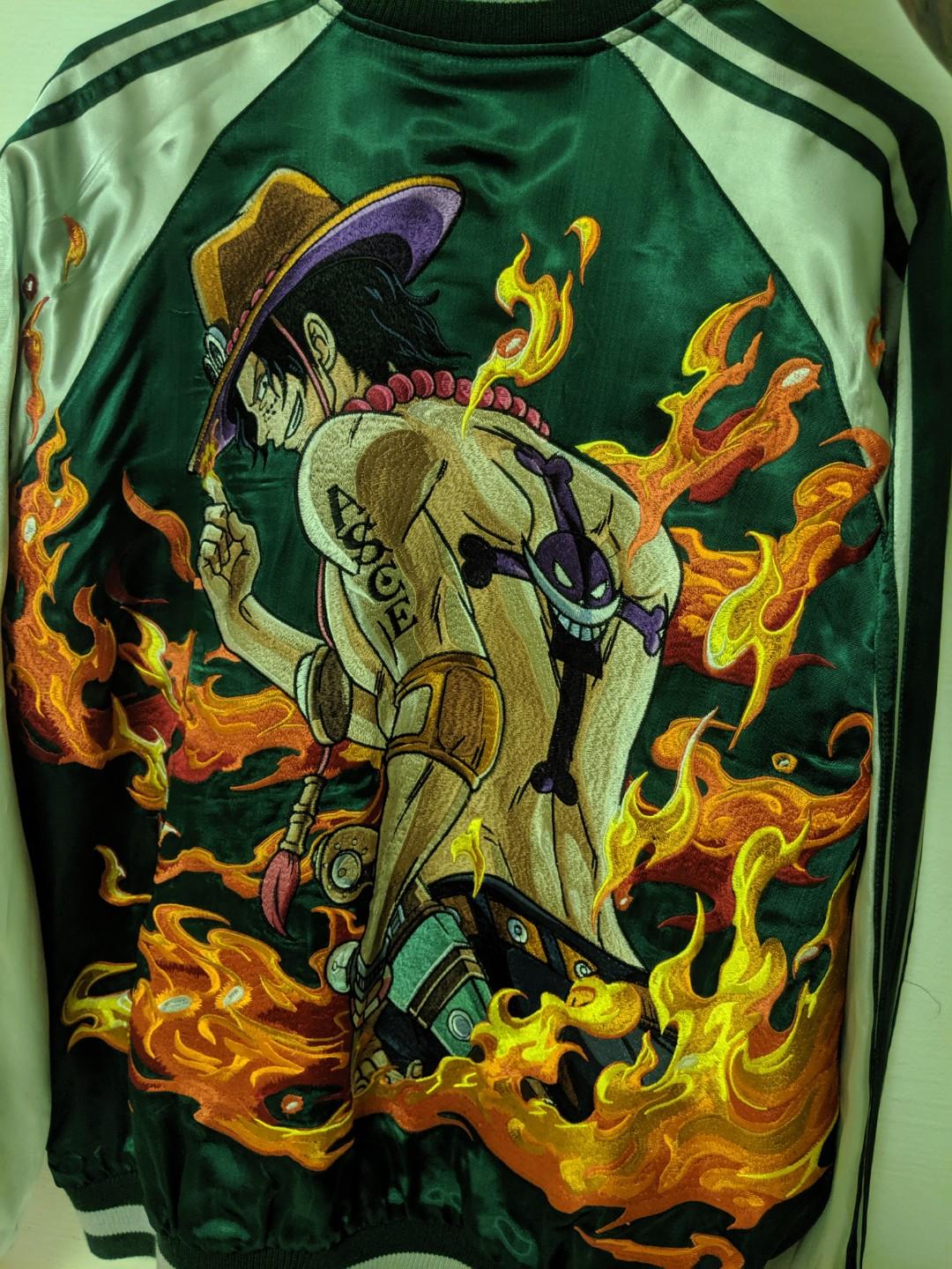 One Piece Ace Sukajan Jacket, Men's Fashion, Coats, Jackets and ...