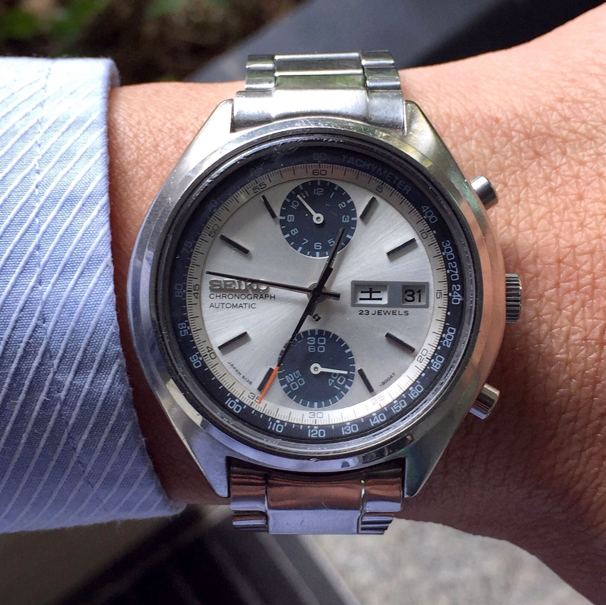 SOLD - Rare Seiko JDM 6138-8001 baby panda, Luxury, Watches on Carousell