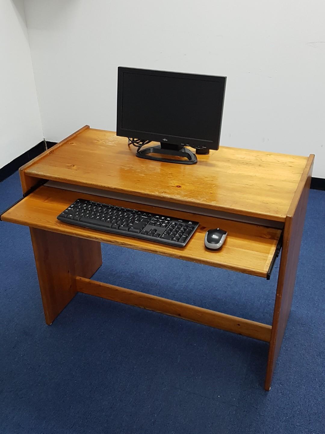Solid Wood Computer Table, Furniture, Tables & Chairs on Carousell