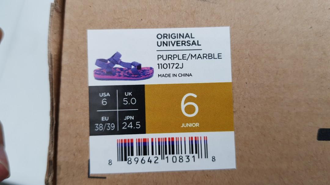 Teva Original Universal Purple /Marble, Women's Fashion, Footwear ...