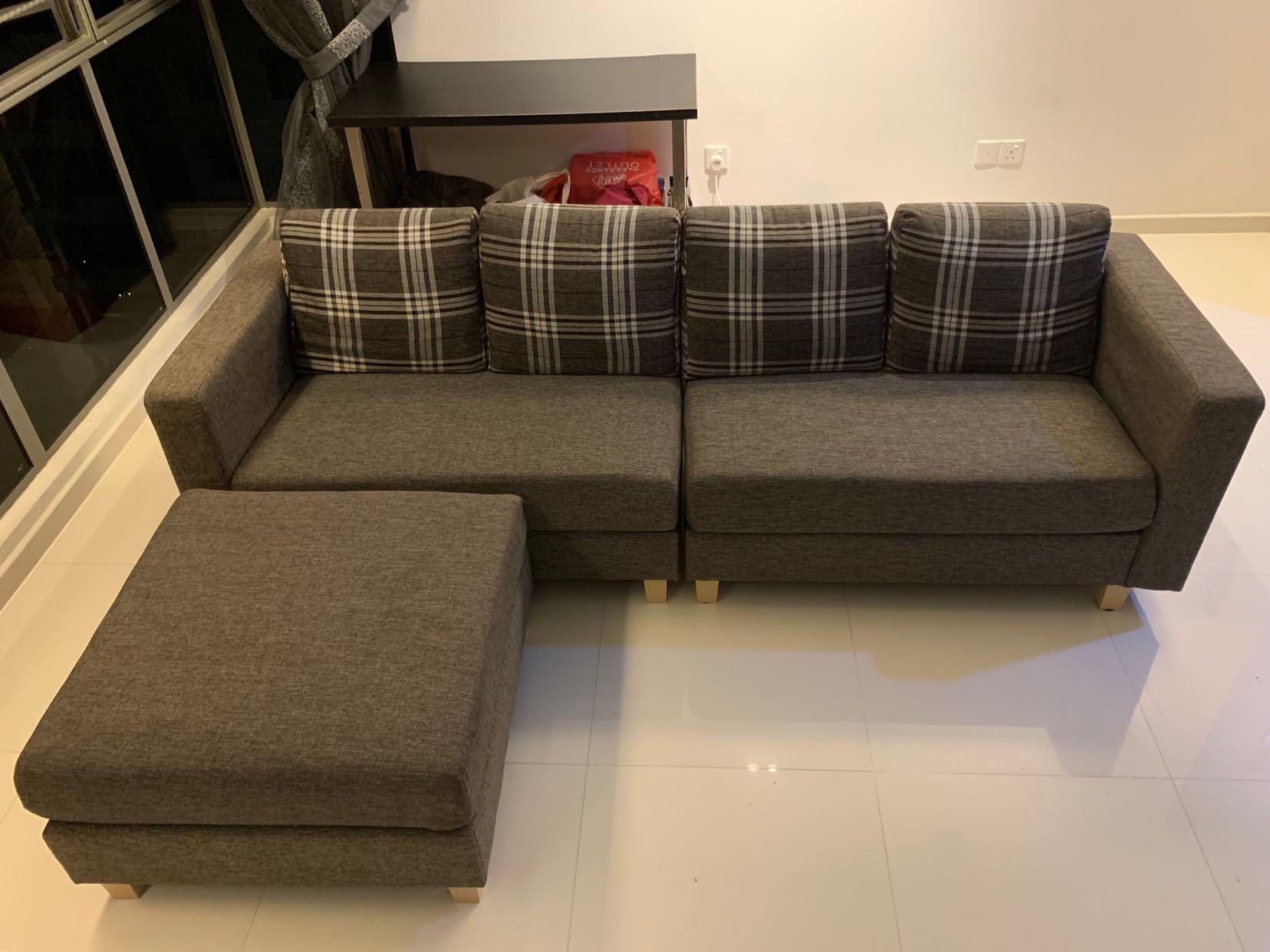 4 Seater Sofa with Stool, Furniture & Home Living, Furniture, Sofas on ...