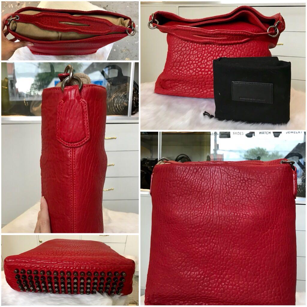 Alexander Wang Darcy Pebbled Leather Red, Luxury, Bags & Wallets on ...