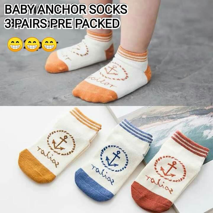 Anchor socks, Babies & Kids, Babies & Kids Fashion on Carousell