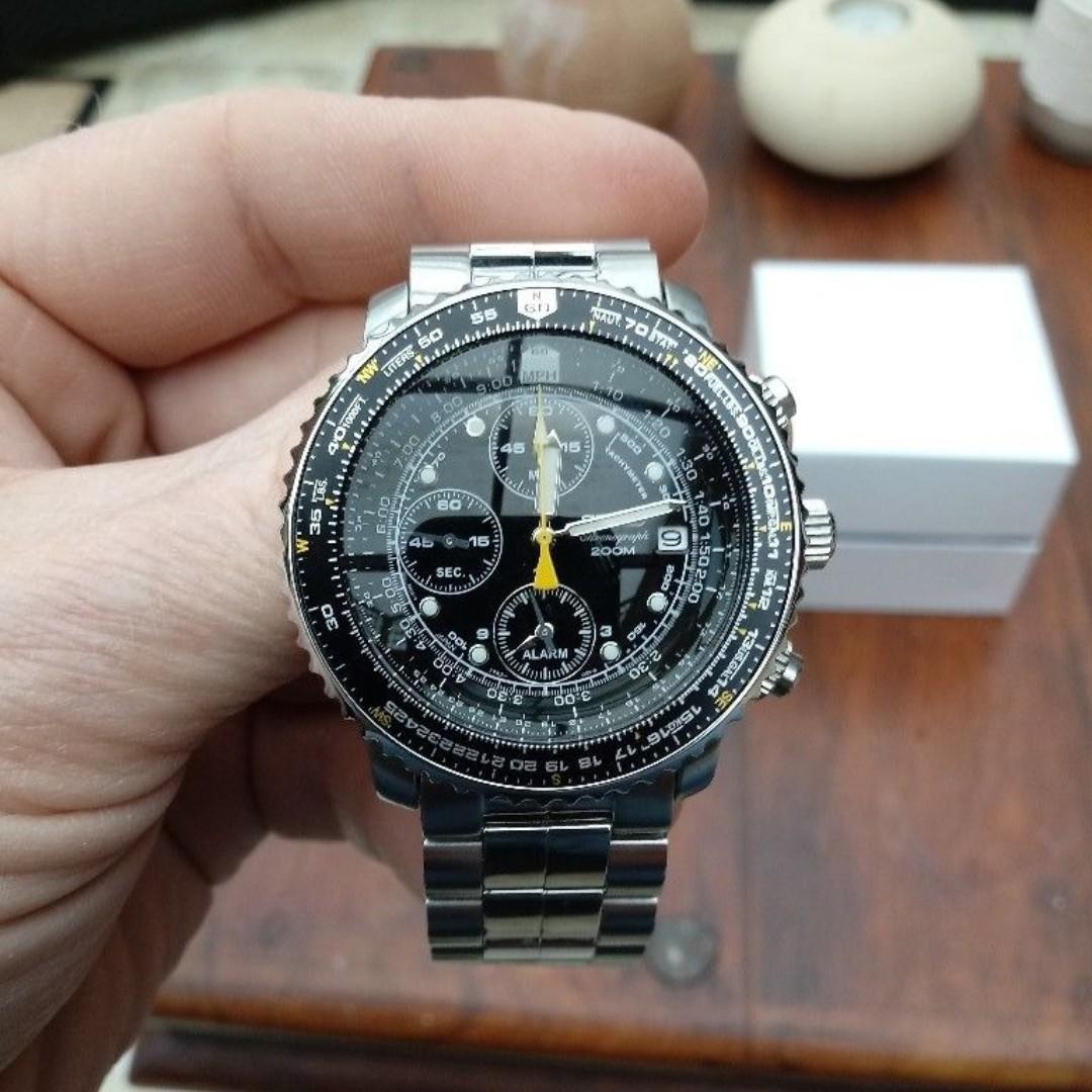 [BNIB] Seiko Flight Alarm Chronograph 200m Pilot's Flight Master ...