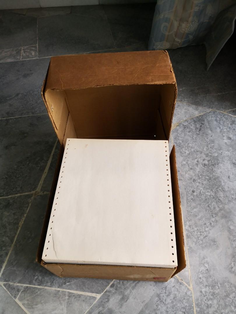 Paper - Computer printer paper 1 Ply Plain White Dot Matrix Printer ...