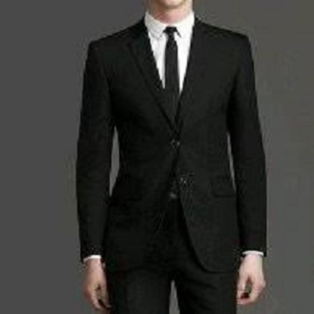 Jas Pria Formal Hitam Bahan WOOL Asli, Fesyen Pria, Pakaian , Baju ...
