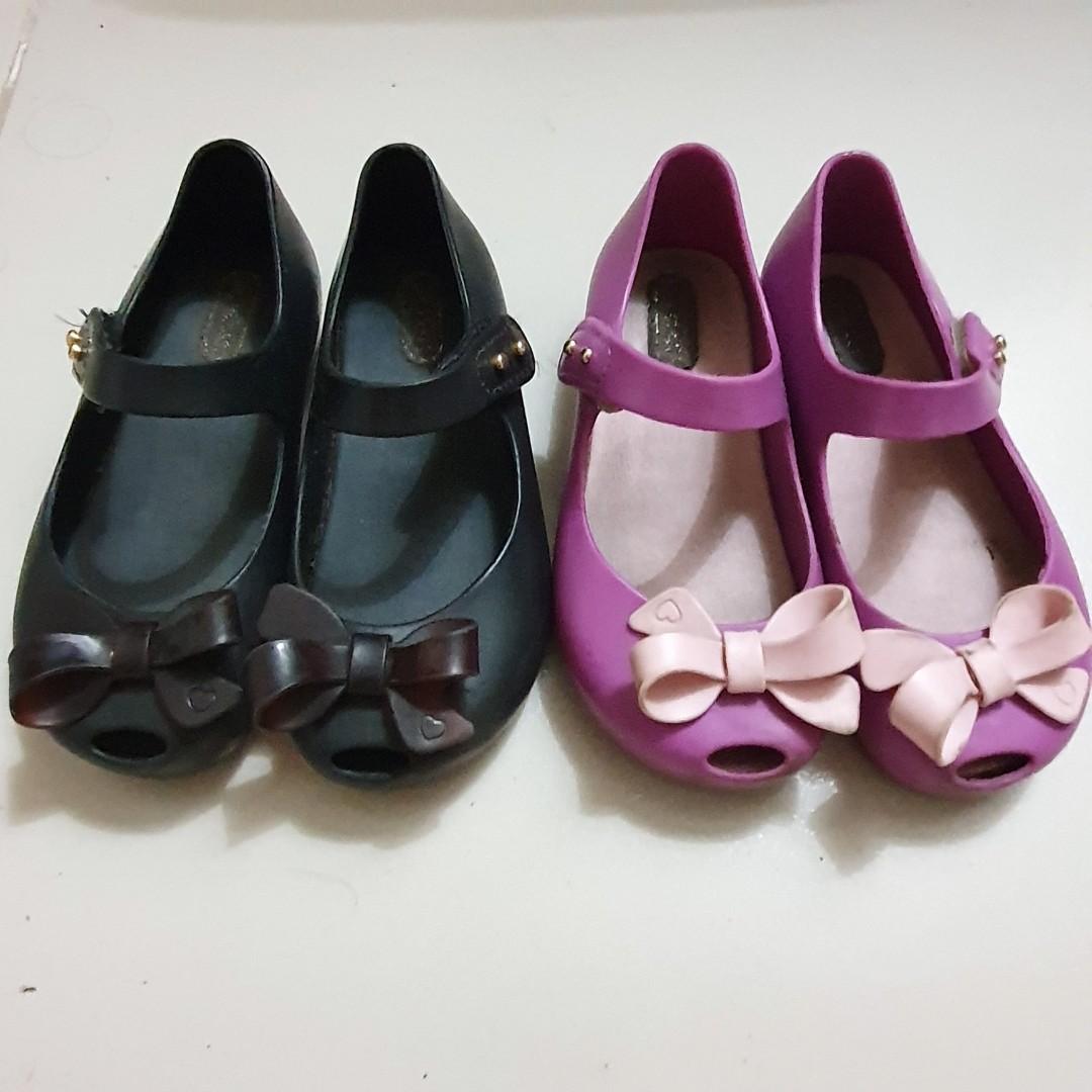 Mini Melissa Ultragirl Bow s9 black and violet shoes doll, Babies ...