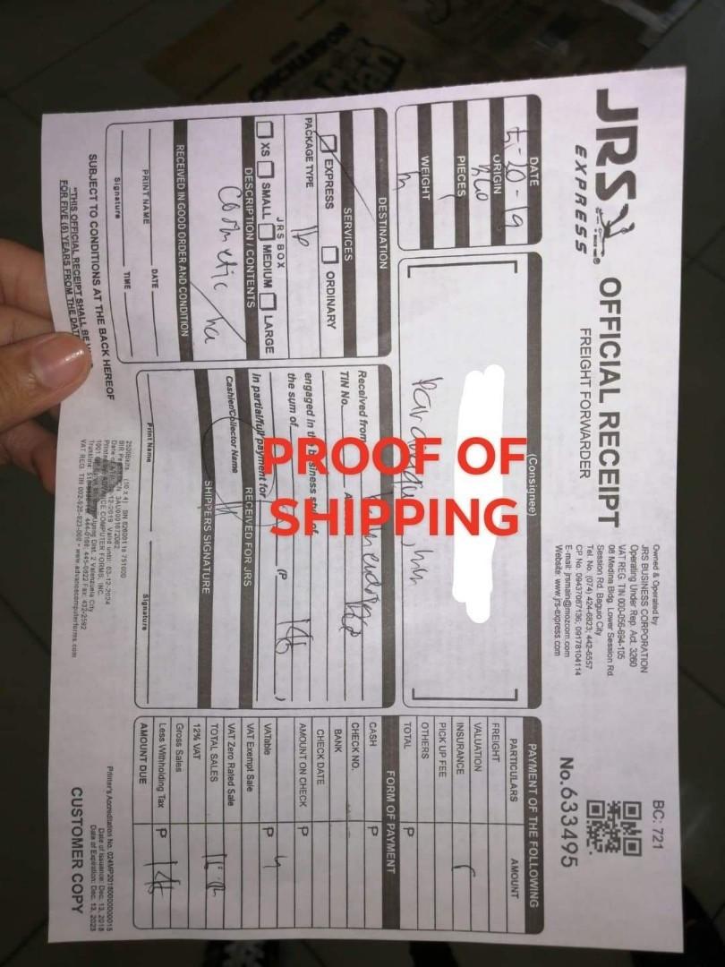 Proof of shipping and SF/ Rates on Carousell