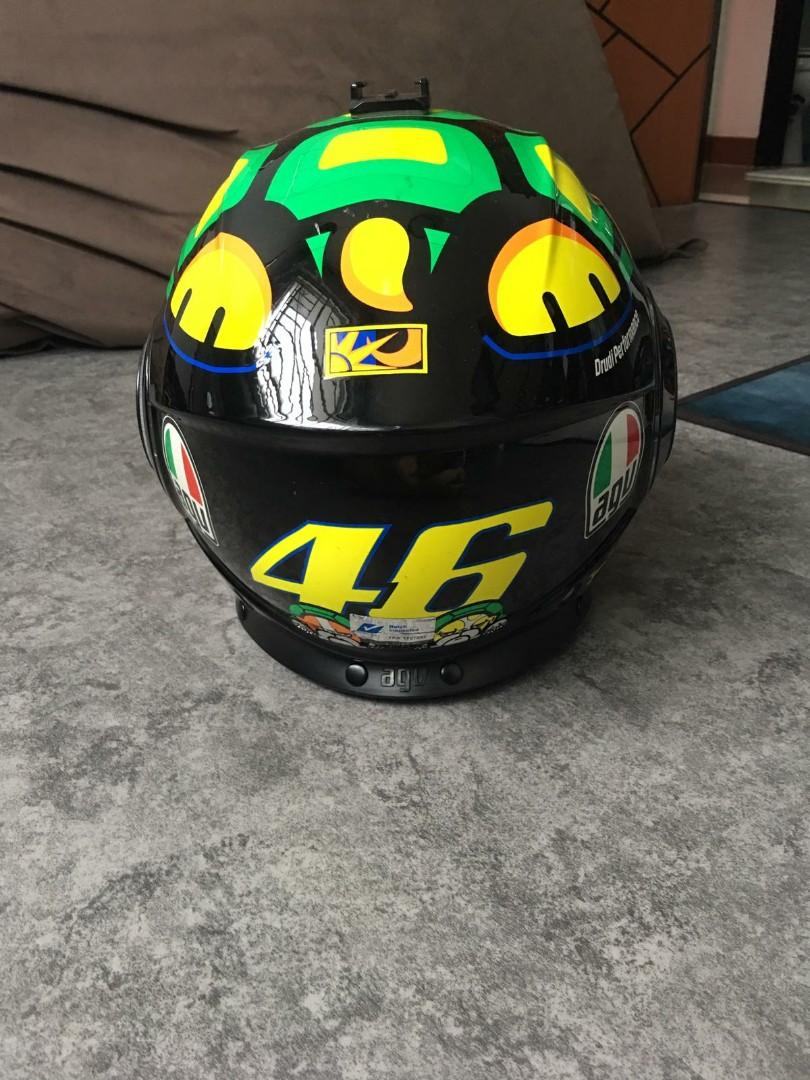 Valentino Rossi Turtle AGV Helmet, Motorcycles, Motorcycle Accessories ...