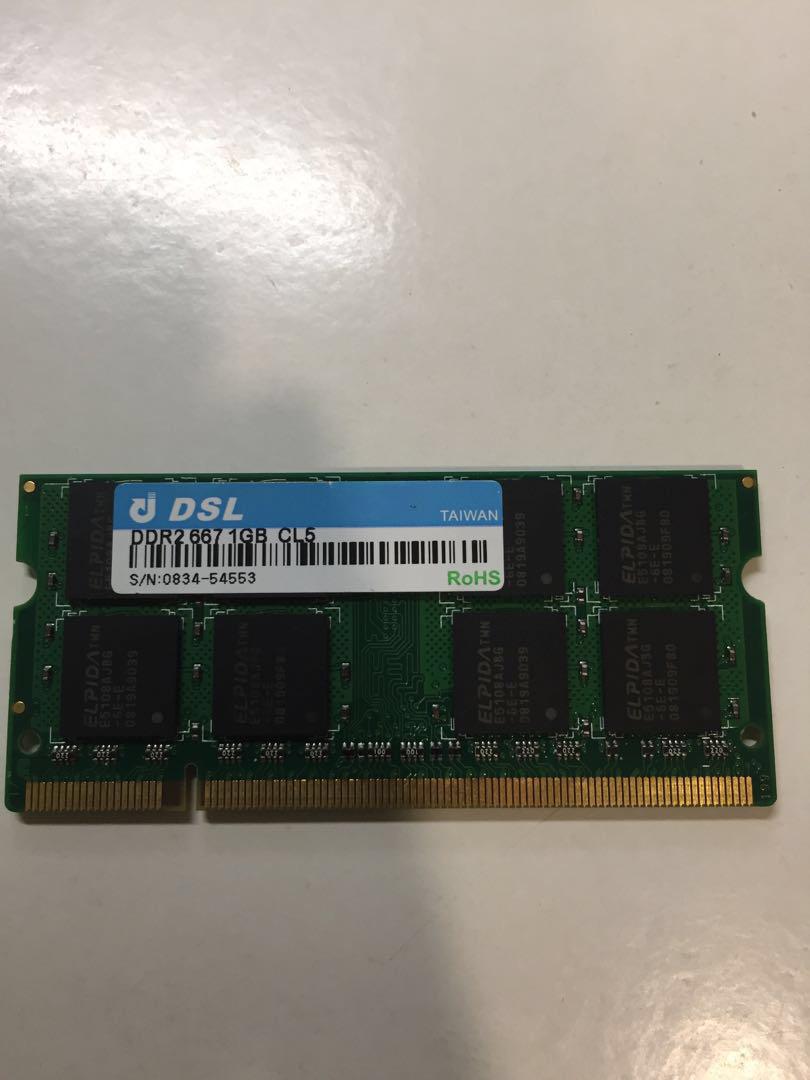1GB DDR-2 Laptop SODIMM RAM, Computers & Tech, Parts & Accessories ...