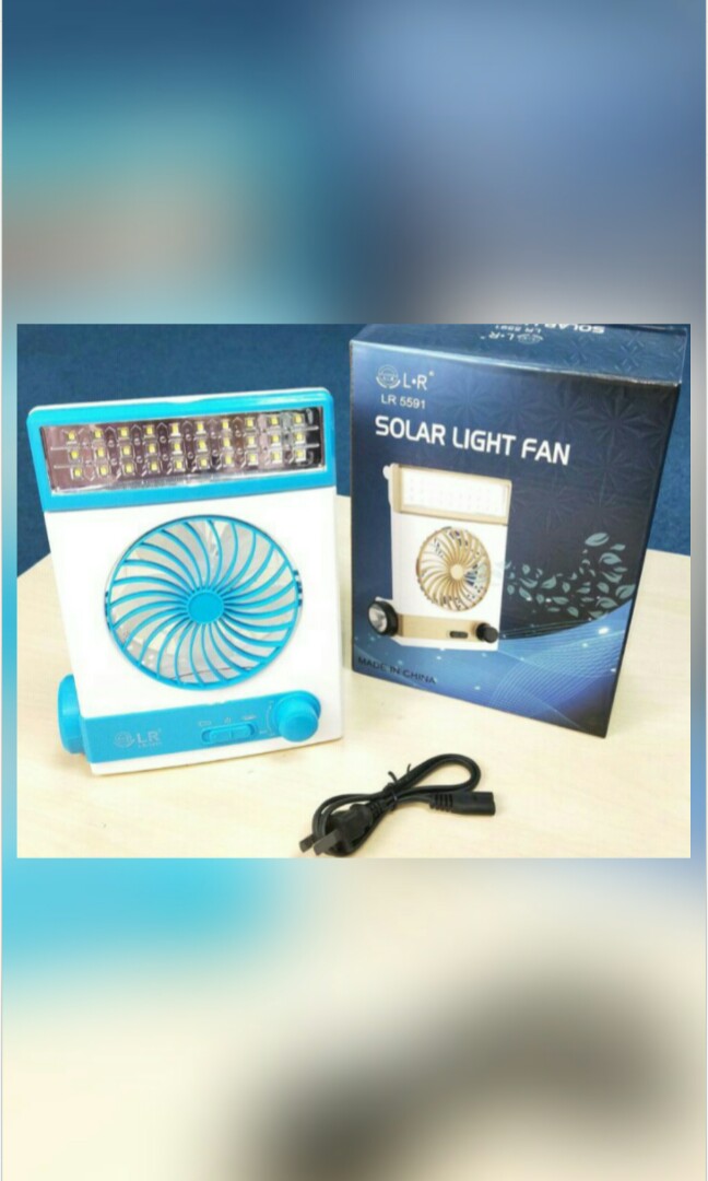 2 in 1 solar light fan,kipas lampu dan kipas mini, Furniture & Home ...
