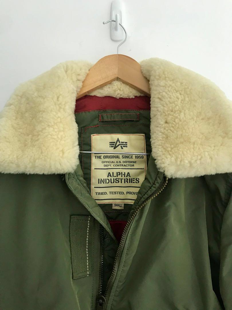 Alpha Industries MA-1 Shearling Jacket (Military Green), Men's Fashion ...