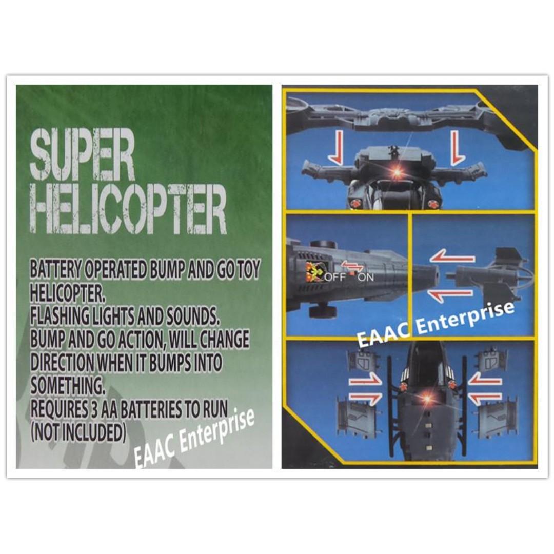 Bump & Go Super Helicopter with Flash Light and Sound, Hobbies & Toys ...